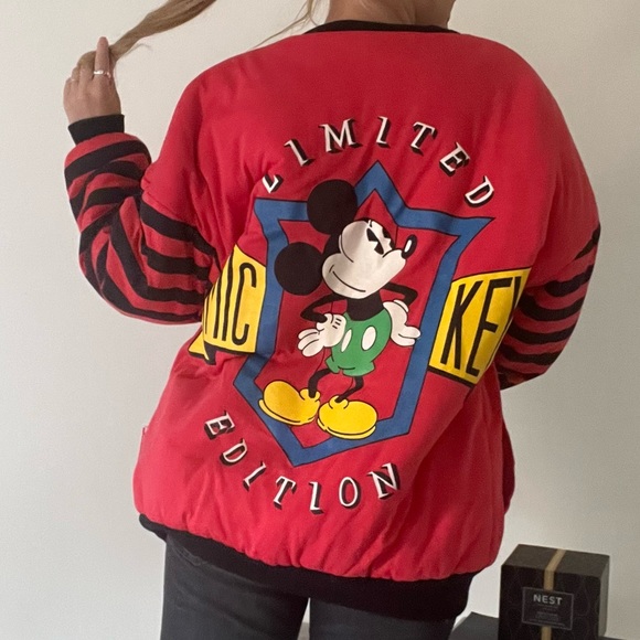 Disney | Jackets & Coats | Rare Vintage Mickey Mouse Reversible Jacket ...